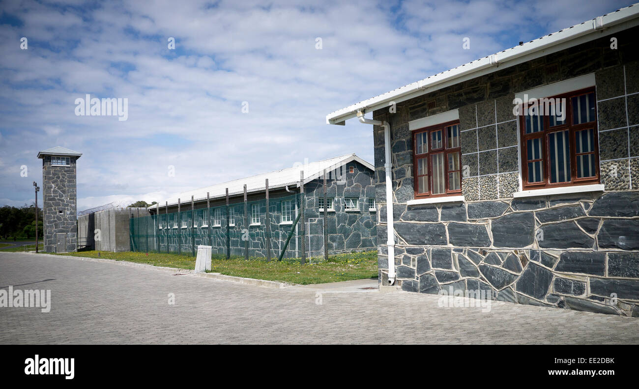 The main "Maximum Security" prison complex on Robben Island, Cape Town ...