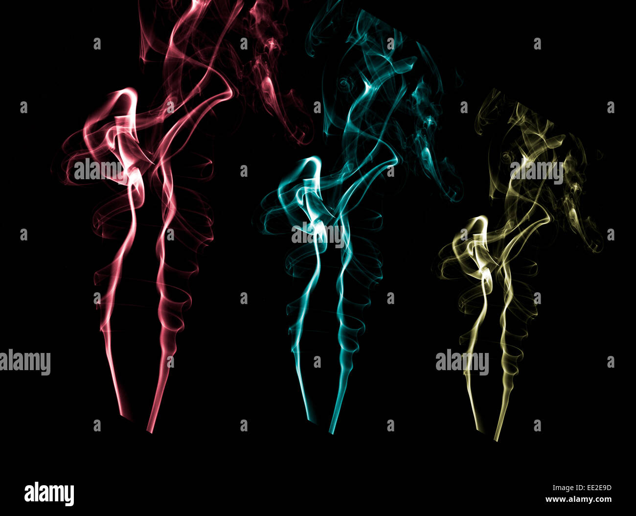 Trio of smoke pattern figures look like dancing human shapes, all ...
