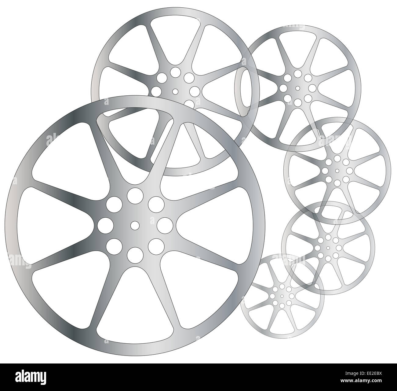 Cinema movie film reels isolated over a white background Stock Photo ...