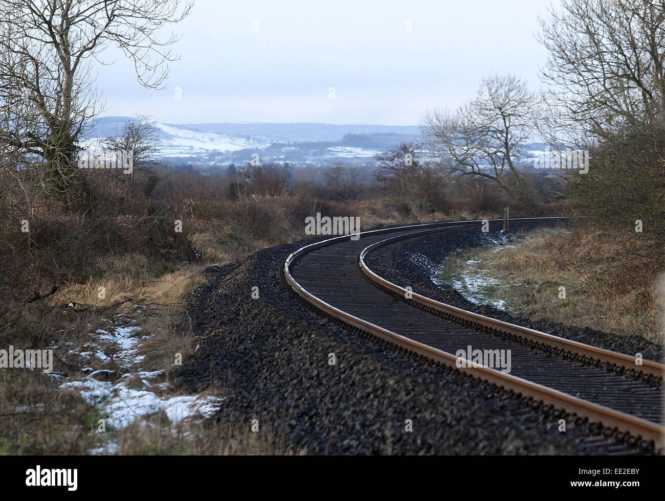 Train Crossing in Northern Ireland Stock Photo - Alamy