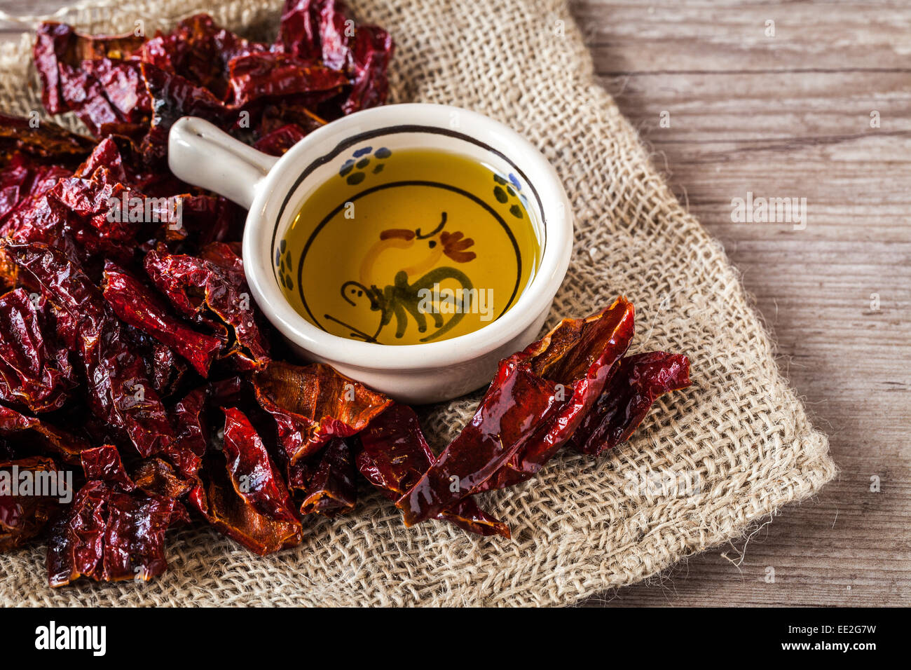 Typical fried red peppers from Matera in Basilicata region, Italy Stock ...