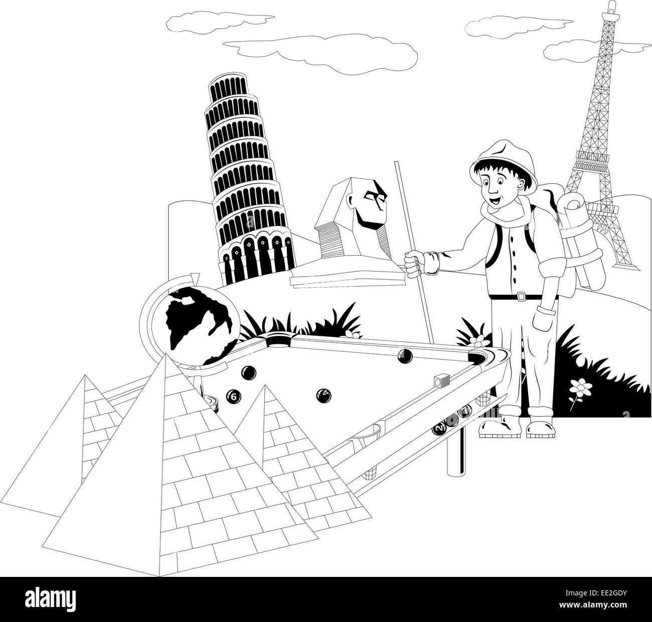 Cartoon traveler hi-res stock photography and images - Alamy