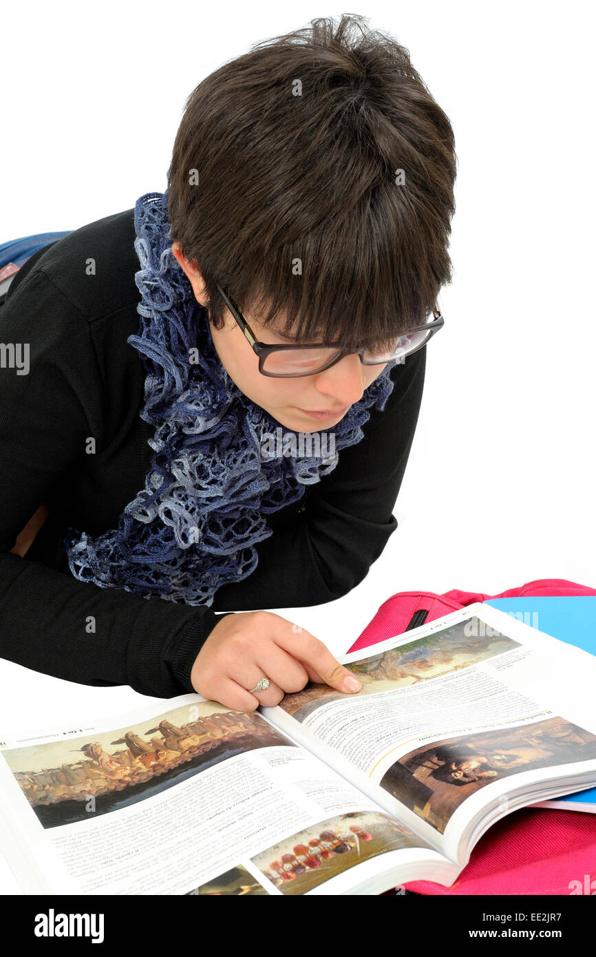 Student engaged in reading Stock Photo - Alamy
