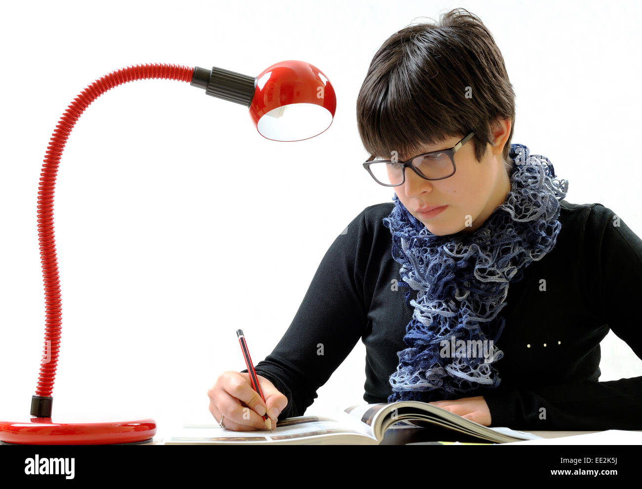 Student engaged in reading Stock Photo - Alamy