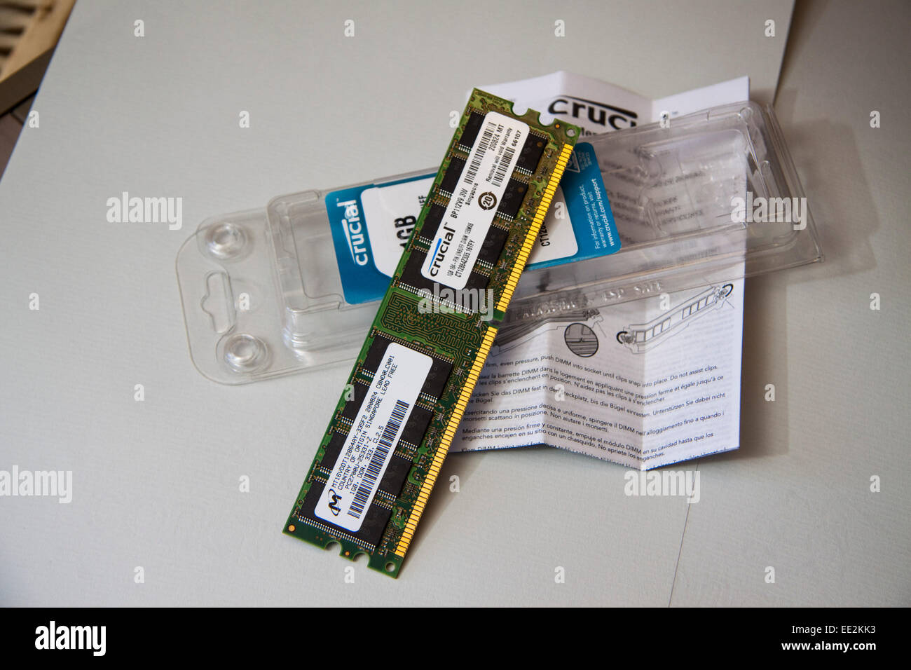 Computer RAM with case/packaging and leaflet Stock Photo - Alamy