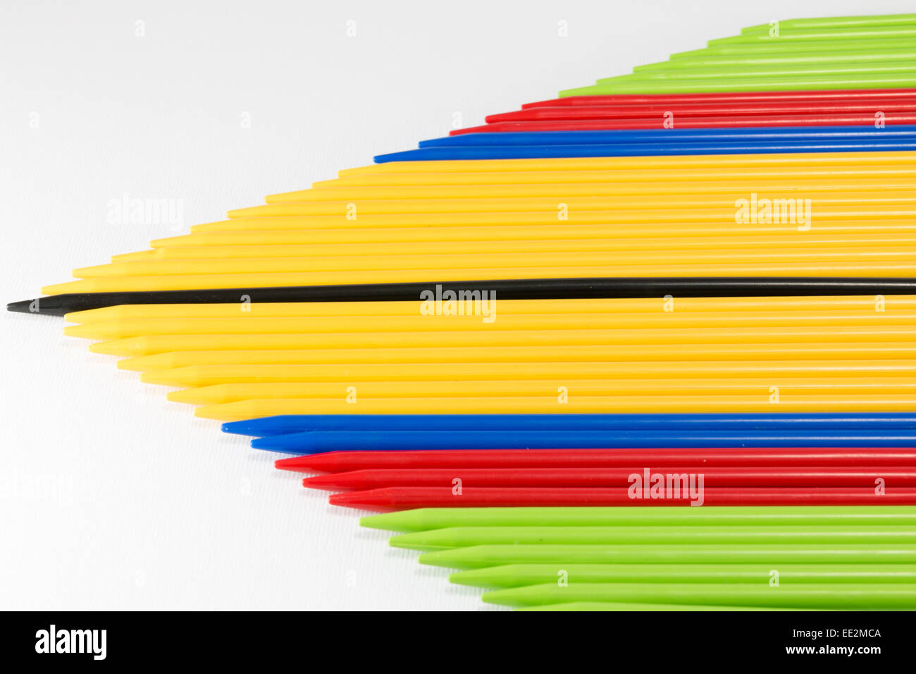 group of plastic pick-up sticks place side by side, mikado sticks Stock ...