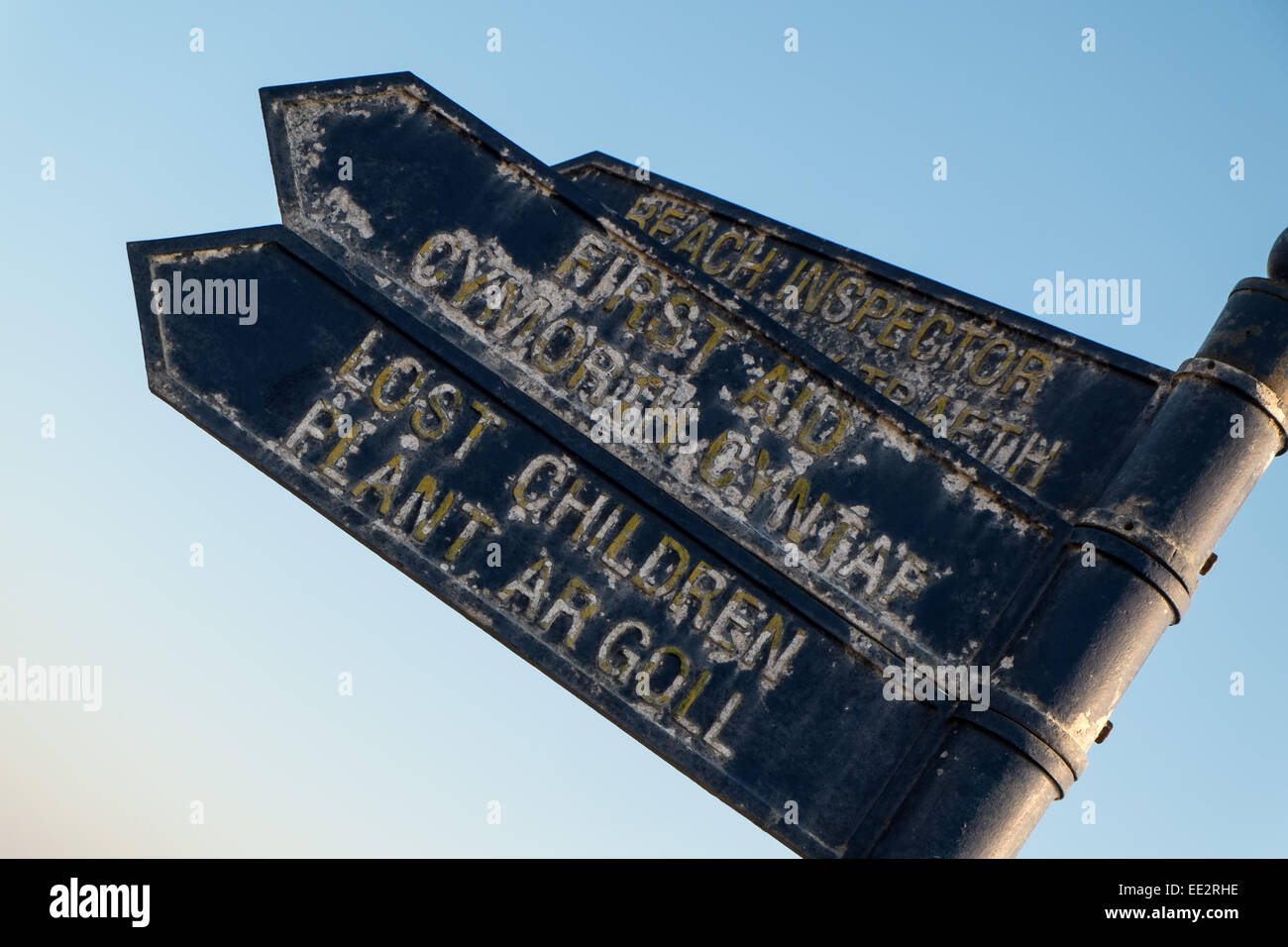 Beach Signpost, Lost Children Stock Photo - Alamy