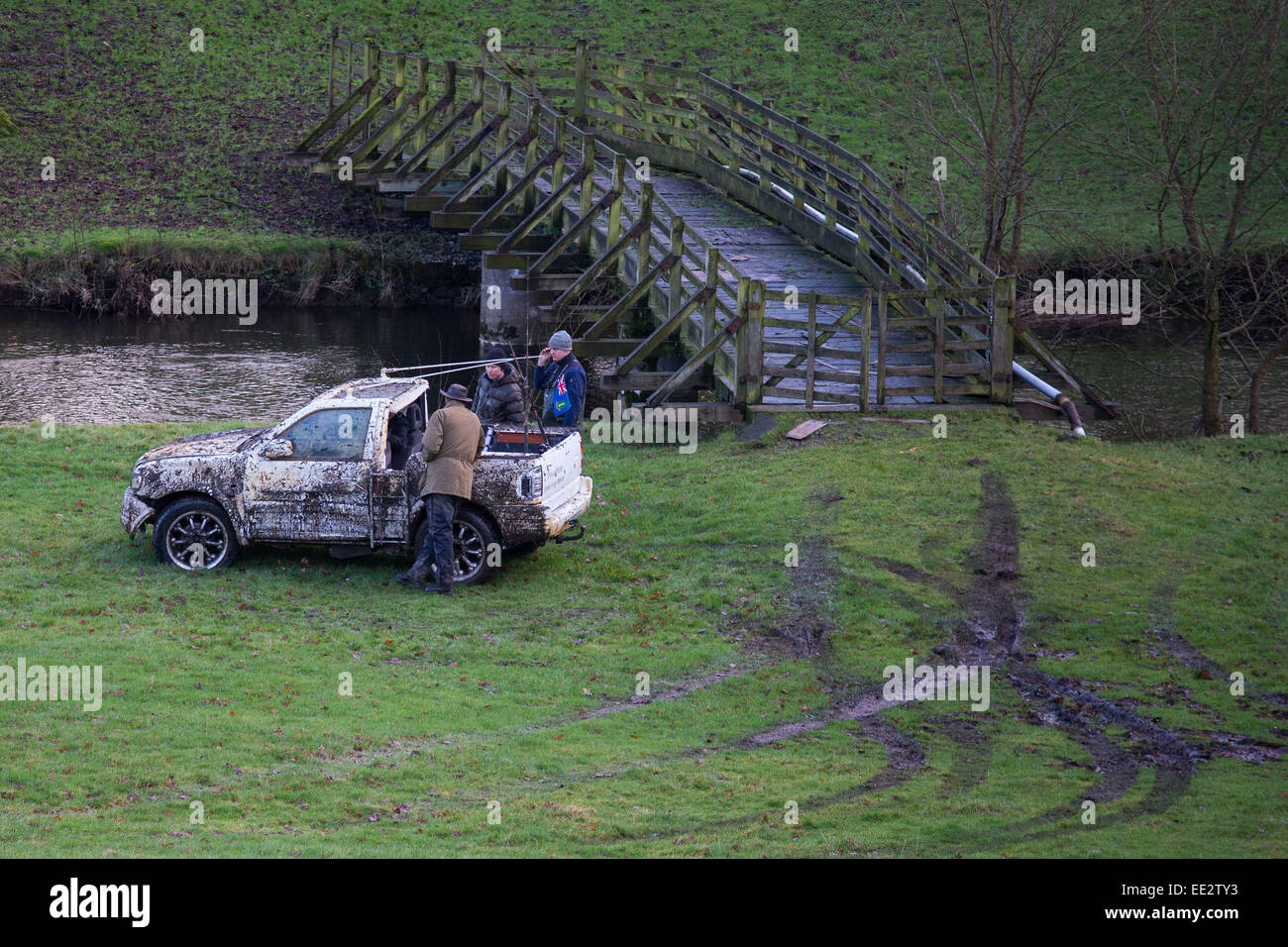 Skipton, North Yorkshire, UK - 13th January 2015. Jeremy Clarkson films ...