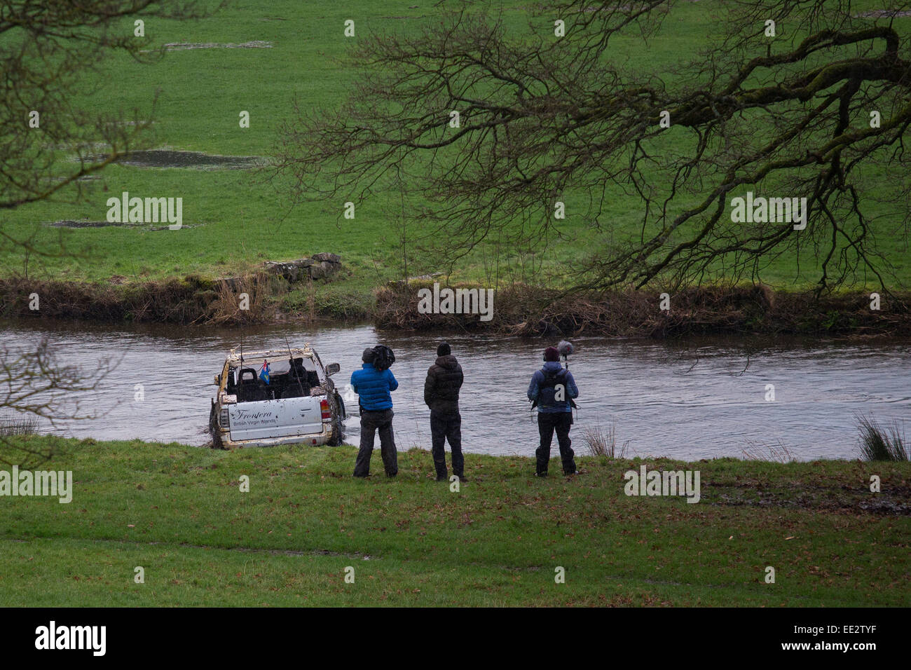 Skipton, North Yorkshire, UK - 13th January 2015. Jeremy Clarkson films ...