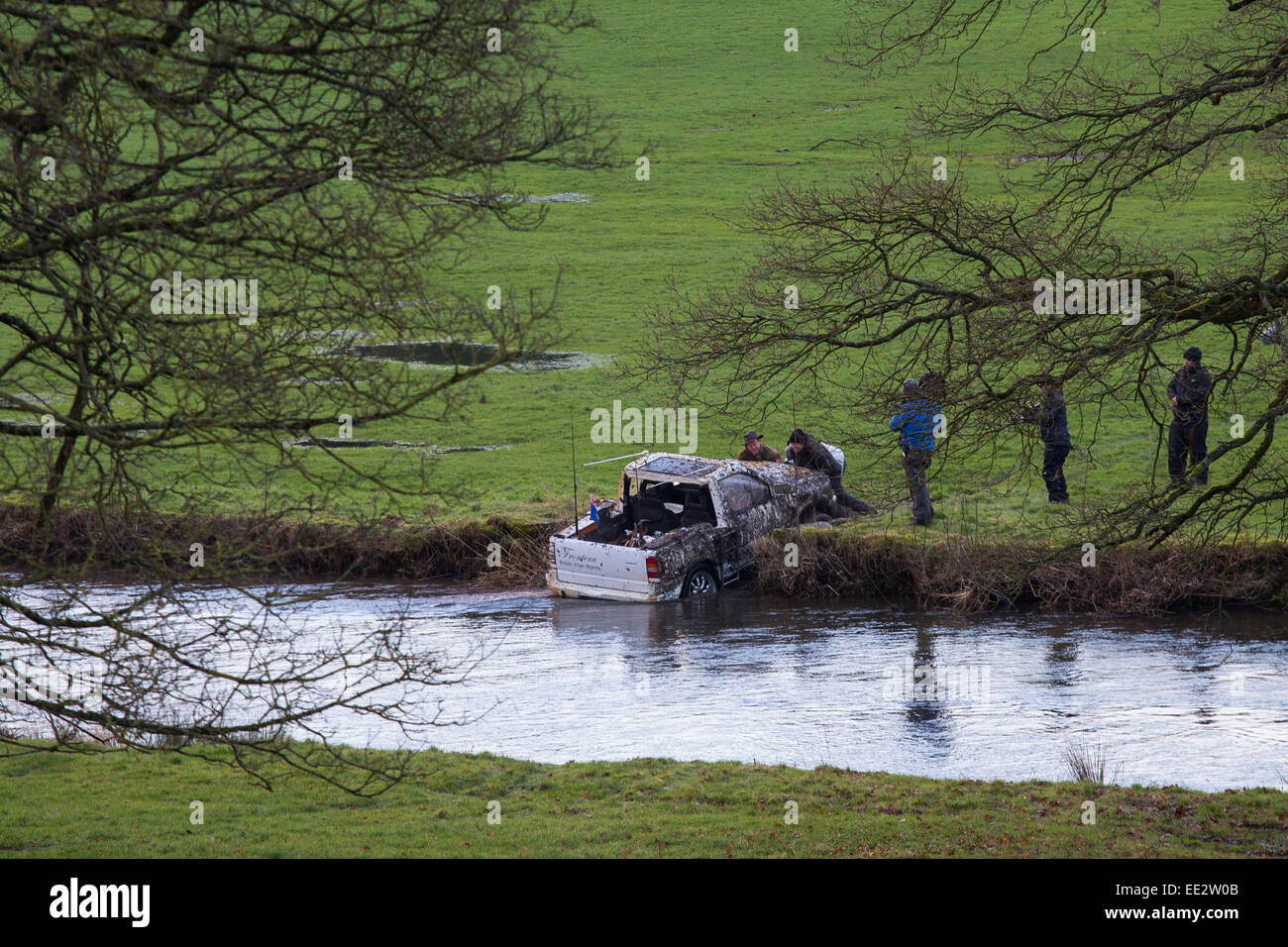 Skipton, North Yorkshire, UK - 13th January 2015. Jeremy Clarkson films ...
