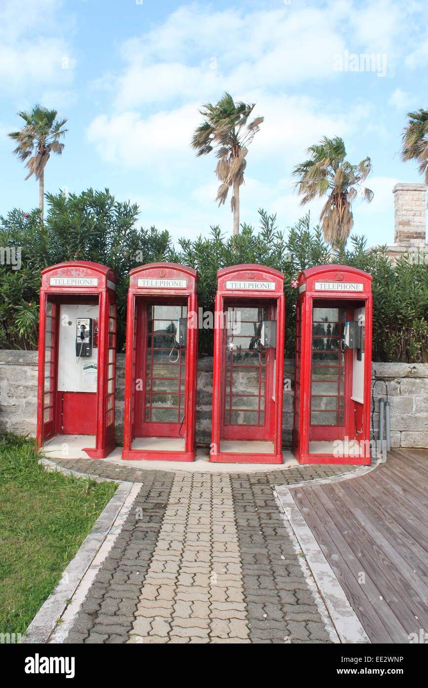 Red Public Telephone Boxes, Royal Naval Dockyard, Sandy's Parish ...