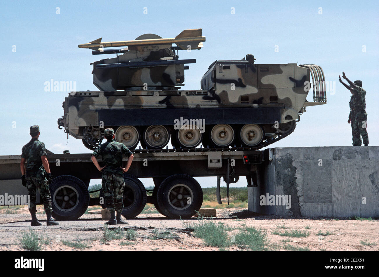 LOADING CHAPARRAL MISSILE LAUNCHER WITH CHAPARRAL SURFACE-TO-AIR ...