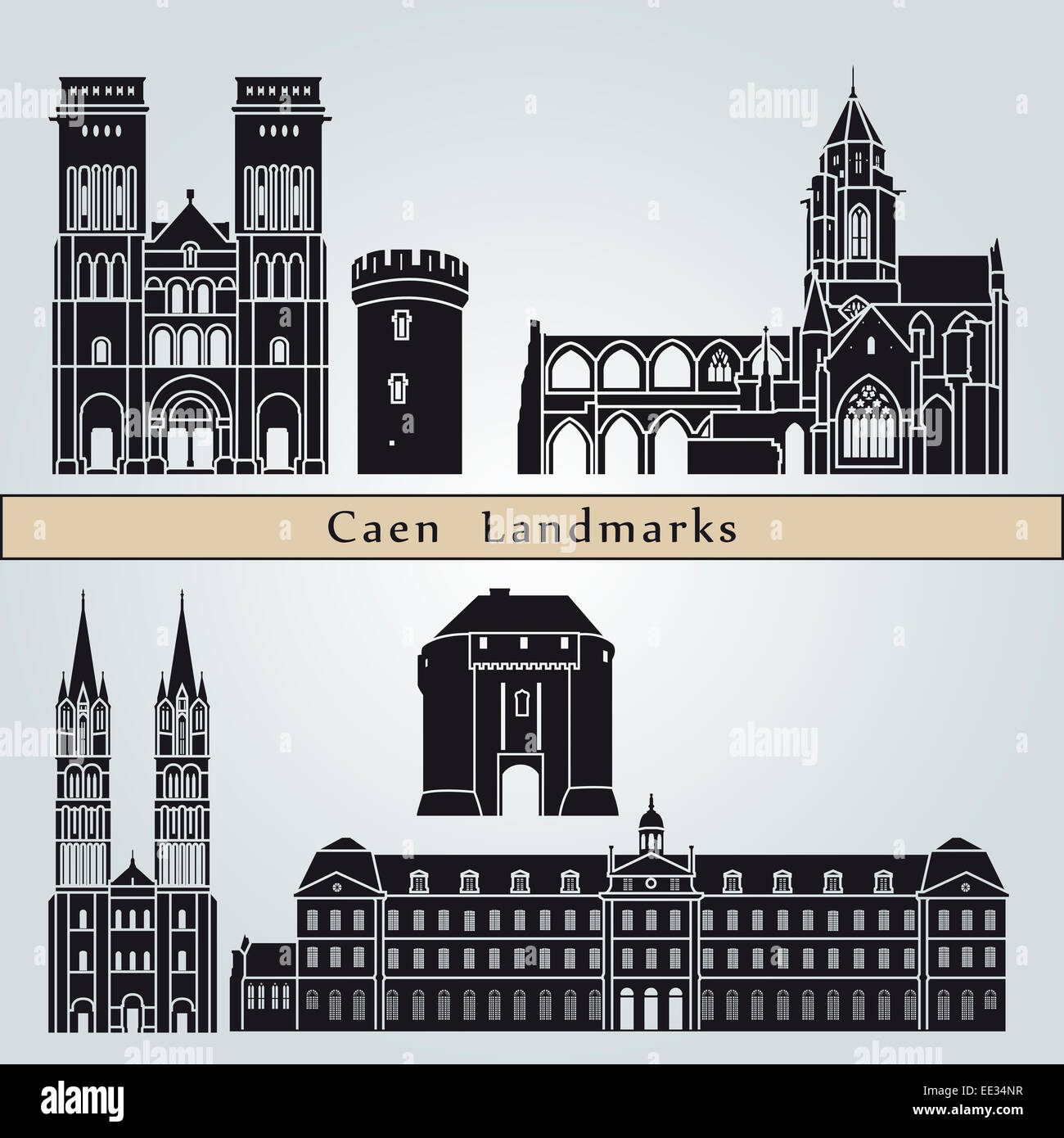 Caen landmarks and monuments Stock Photo - Alamy