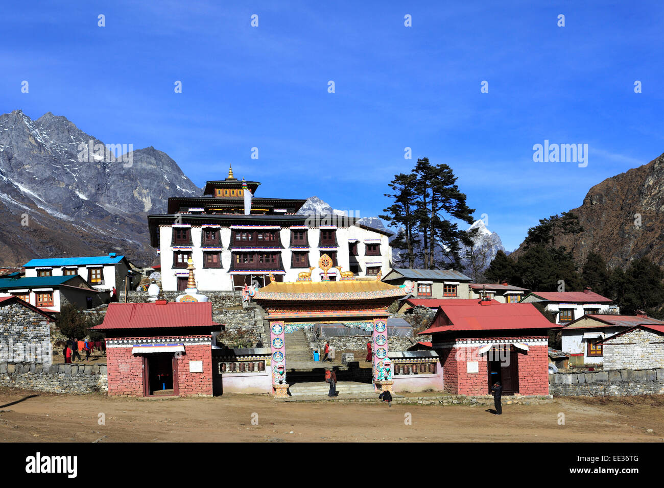 Tengboche Buddhist Monastery, Tengboche village, Everest Base Camp trek ...