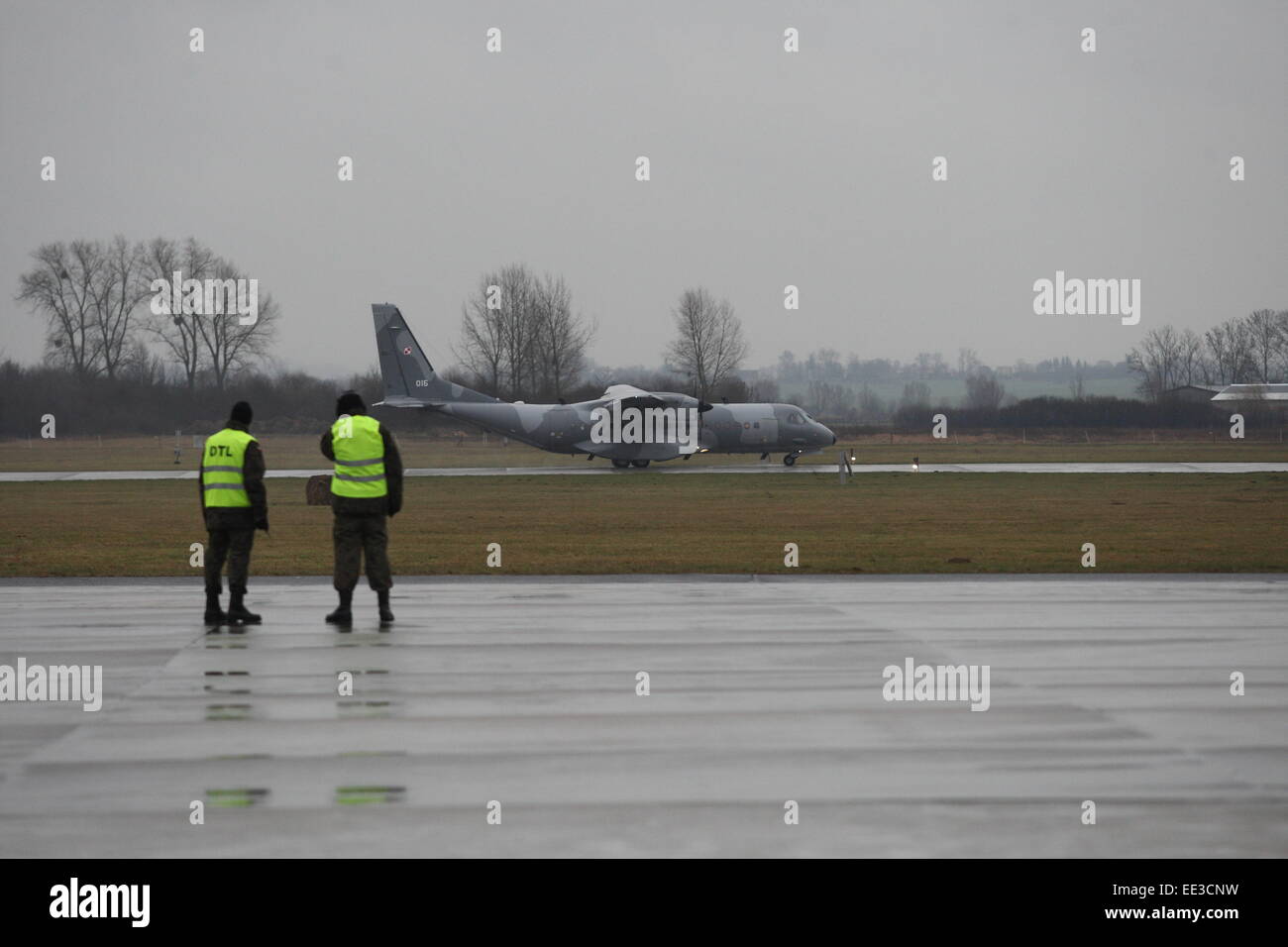 Krolewo Malborskie, Poland 13th, Jan. 2015 Belgian F16 fighters sits at ...