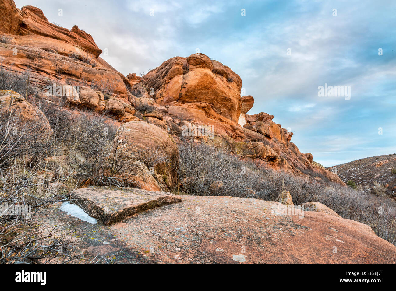 sandstone cliff at foothills of Rocky Mountains,Lory State Park near ...