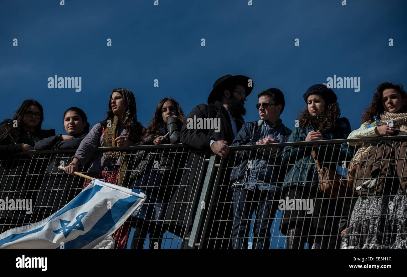 Jeruslaem, Israel. 13th Jan, 2015. People attend a funeral ceremony for ...