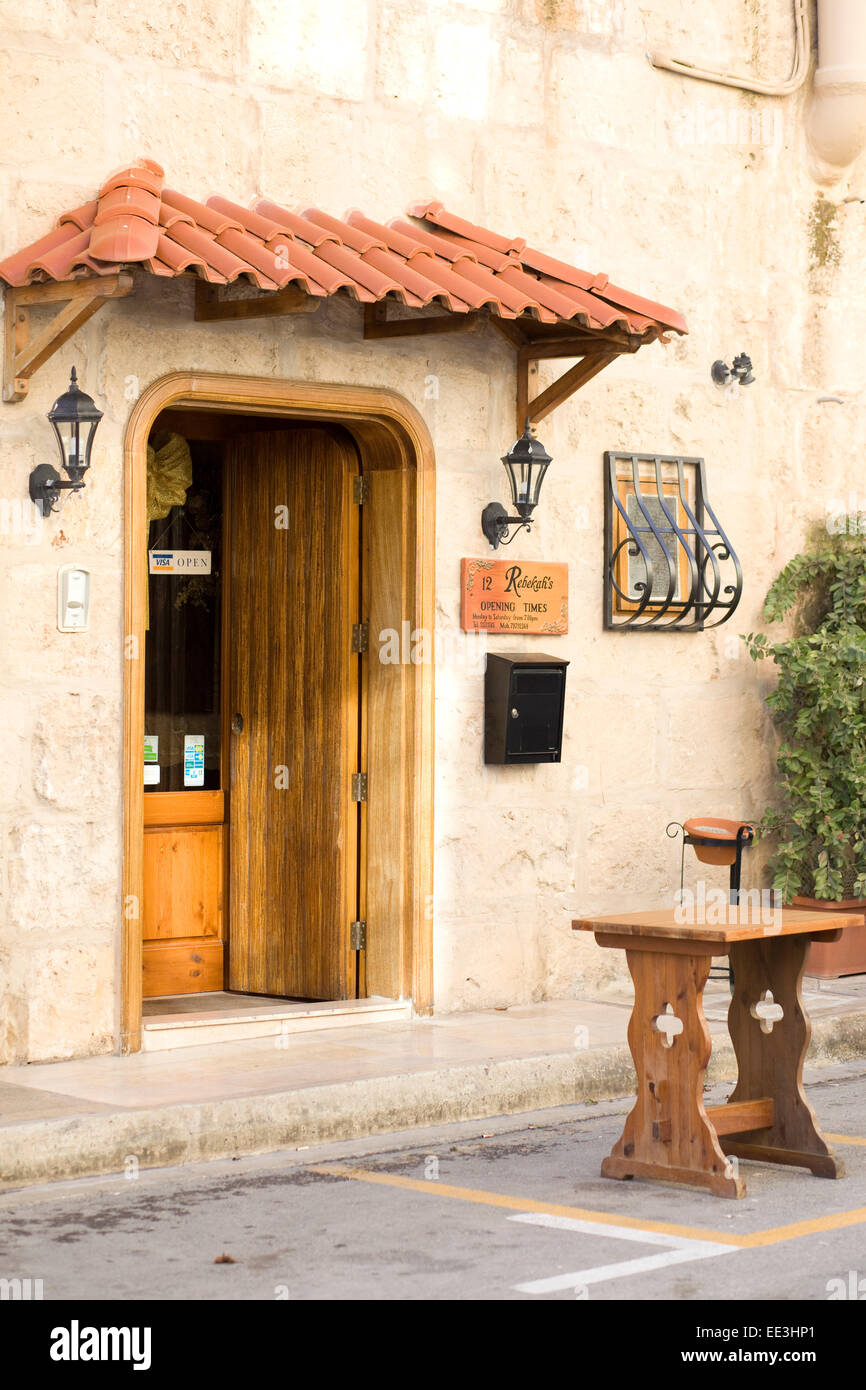 Entrance to Café on the streets Malta Stock Photo - Alamy
