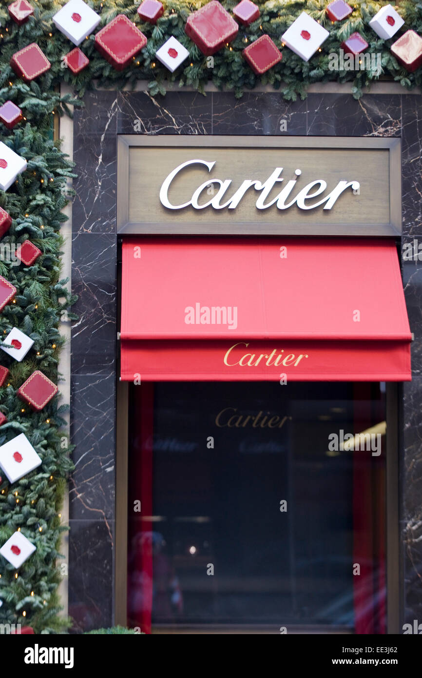 Cartier shop front christmas decorations hi-res stock photography and ...