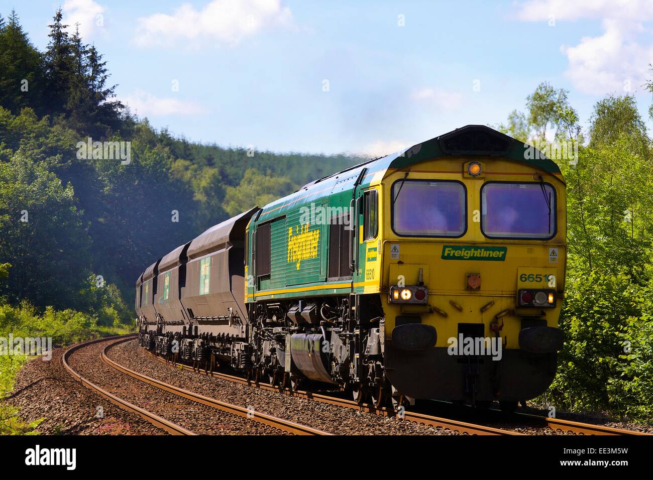 Freightliner freight train, near Lazonby, Eden Valley, Settle to ...