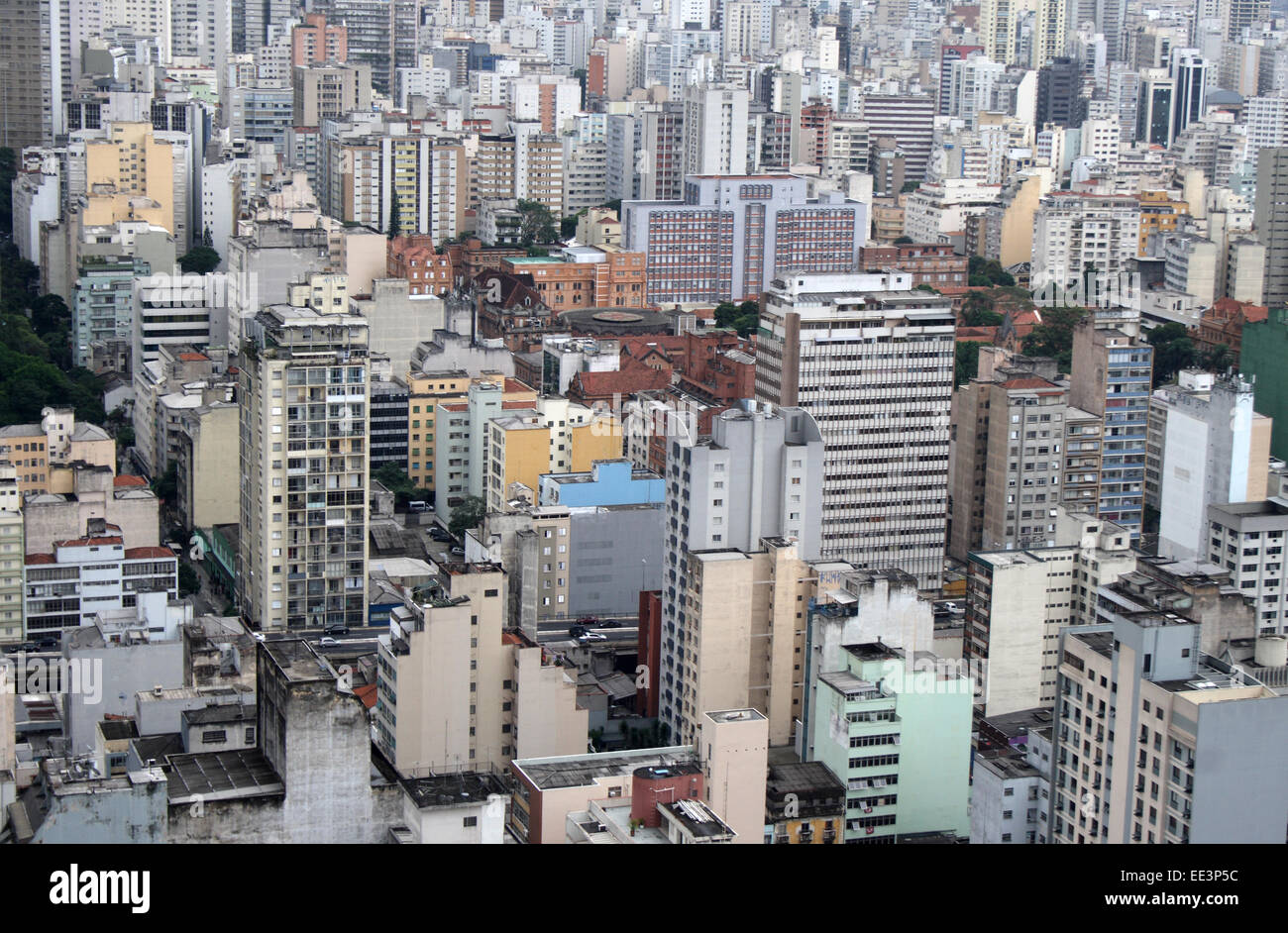 A cityscape of the Brazilian city of Sao Paulo, the most populated city ...