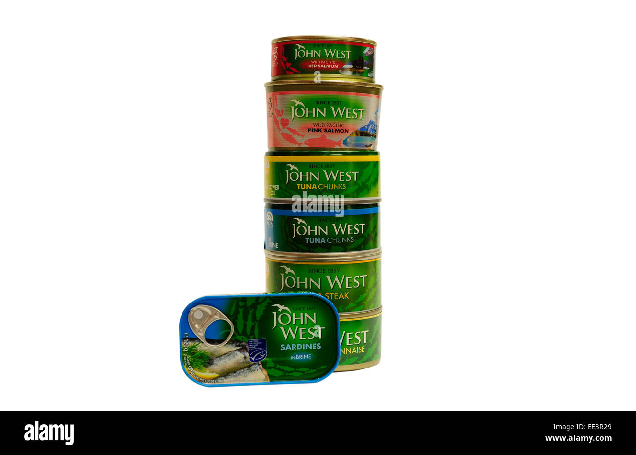 John West products Stock Photo - Alamy