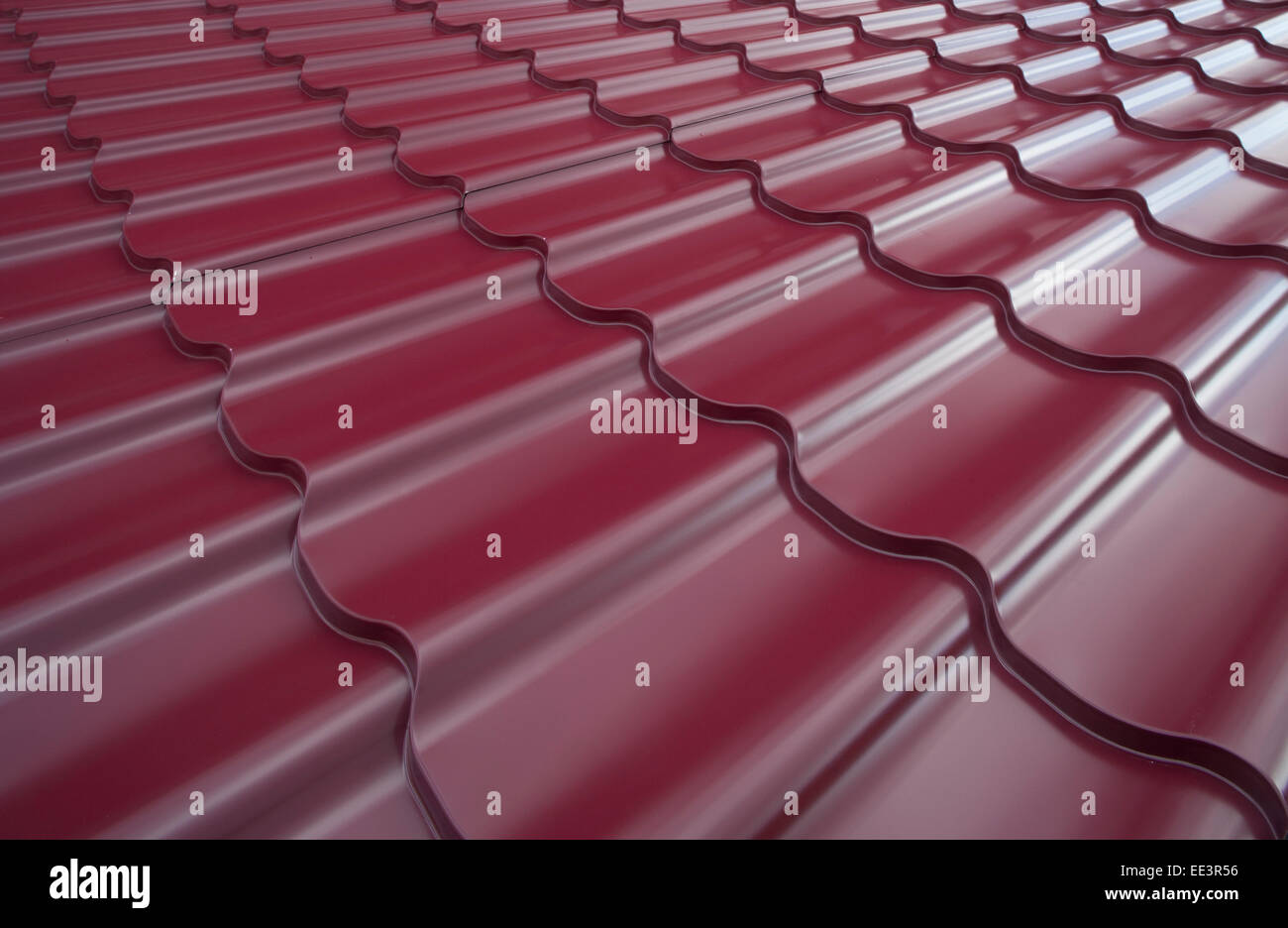 Steel roof painted in red color. steel roof pattern painted red color ...