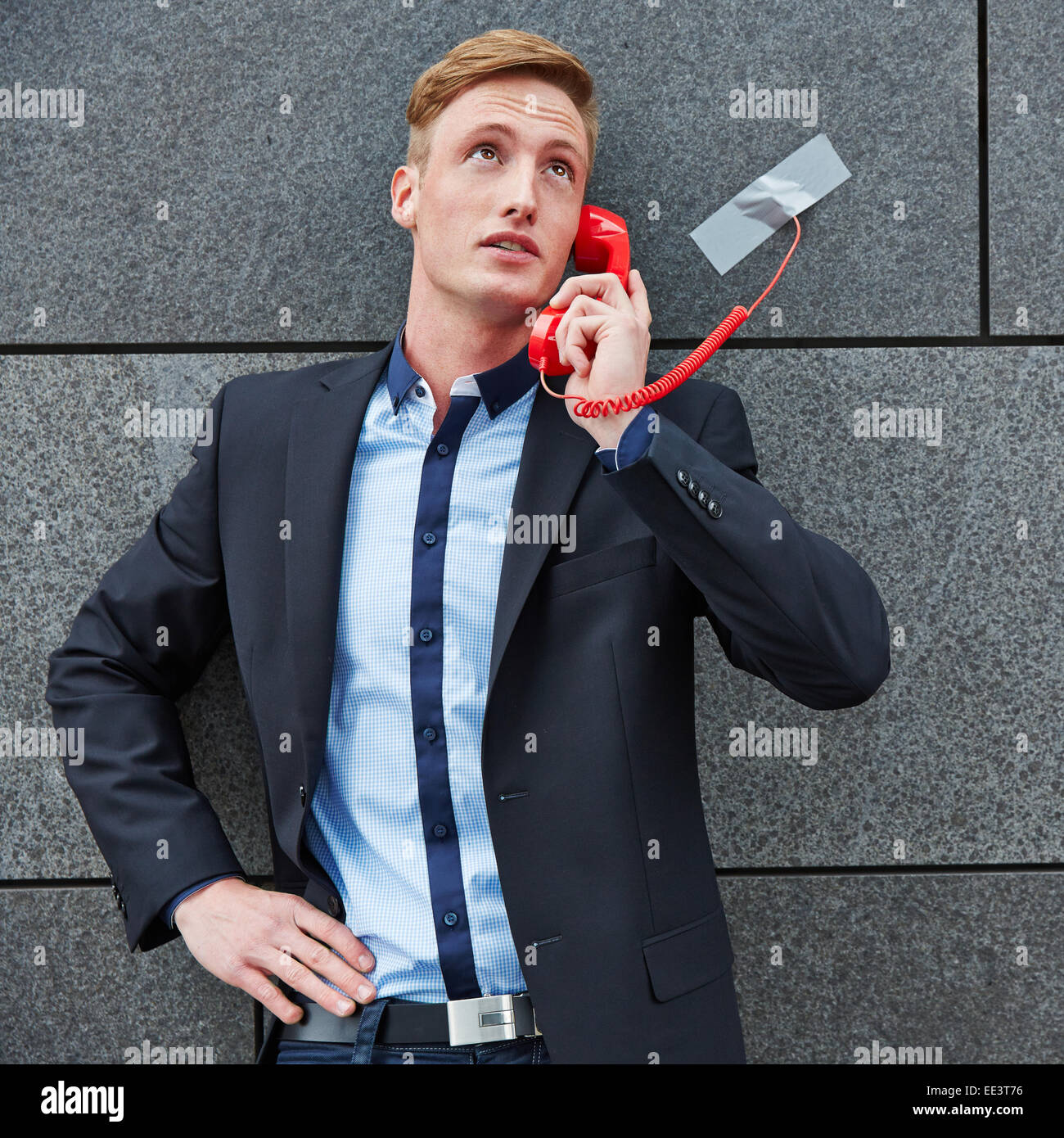 Landline phone man hi-res stock photography and images - Alamy