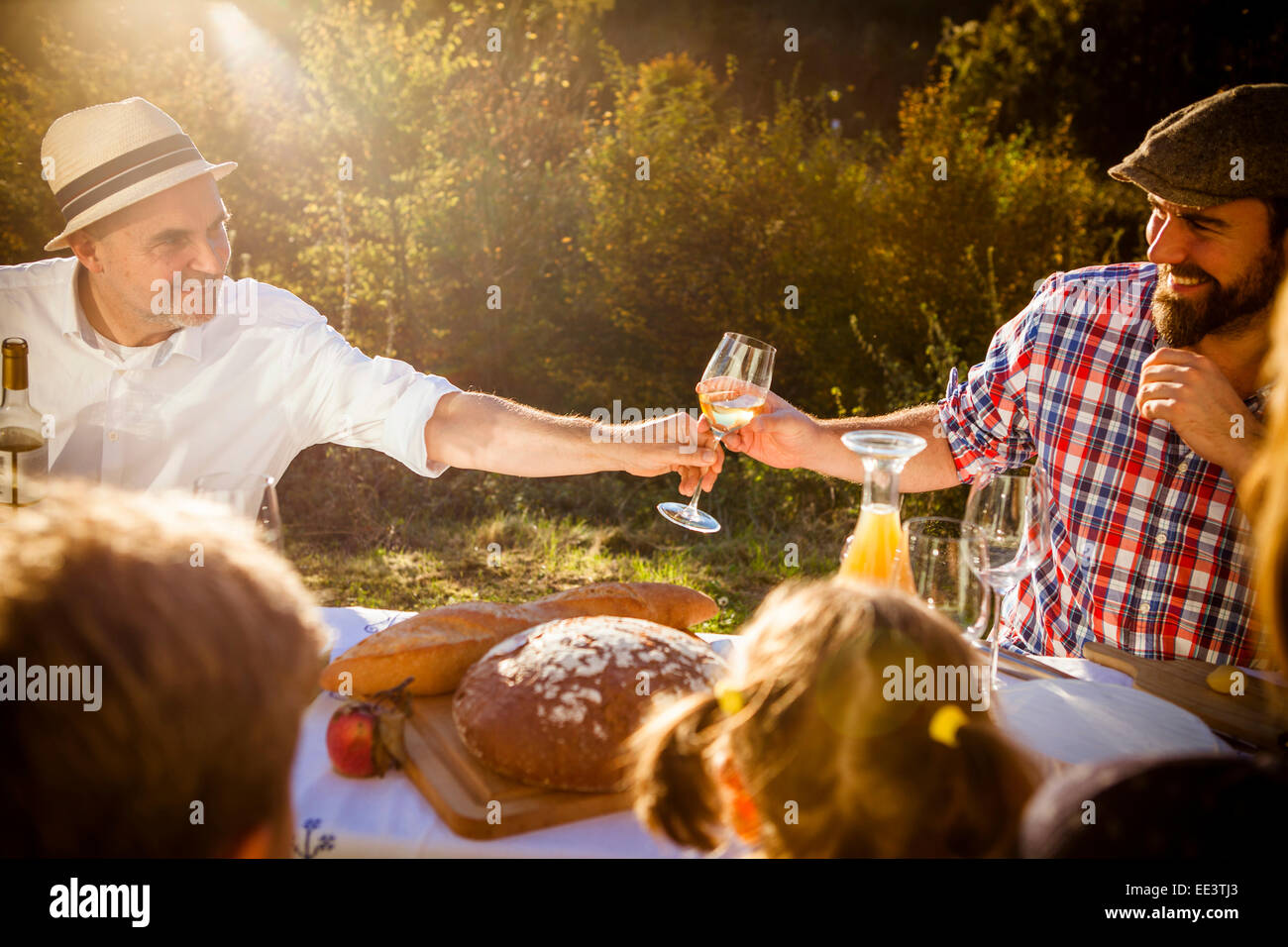 Family having a picnic in the garden, Munich, Bavaria, Germany Stock ...