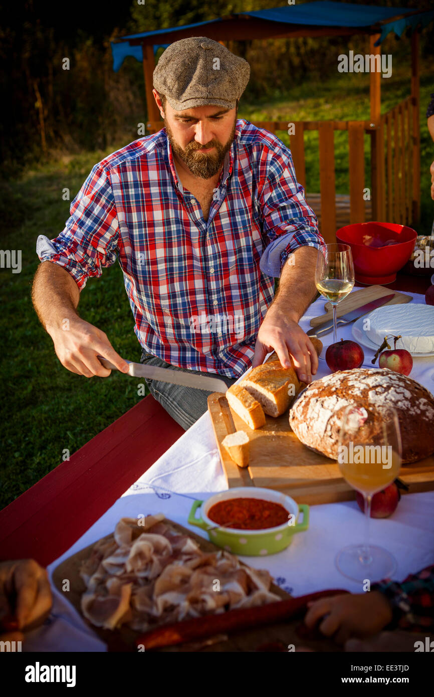 Family having a picnic in the garden, Munich, Bavaria, Germany Stock ...
