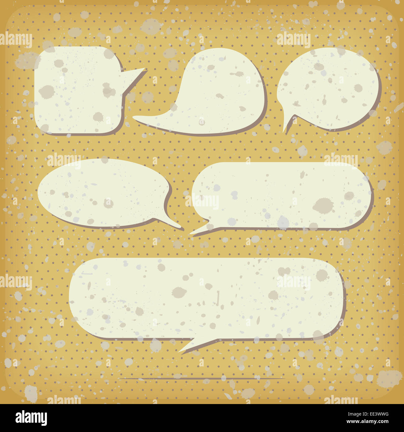 Set of speech bubbles on polka dot background. Vector. EPS 10 Stock ...