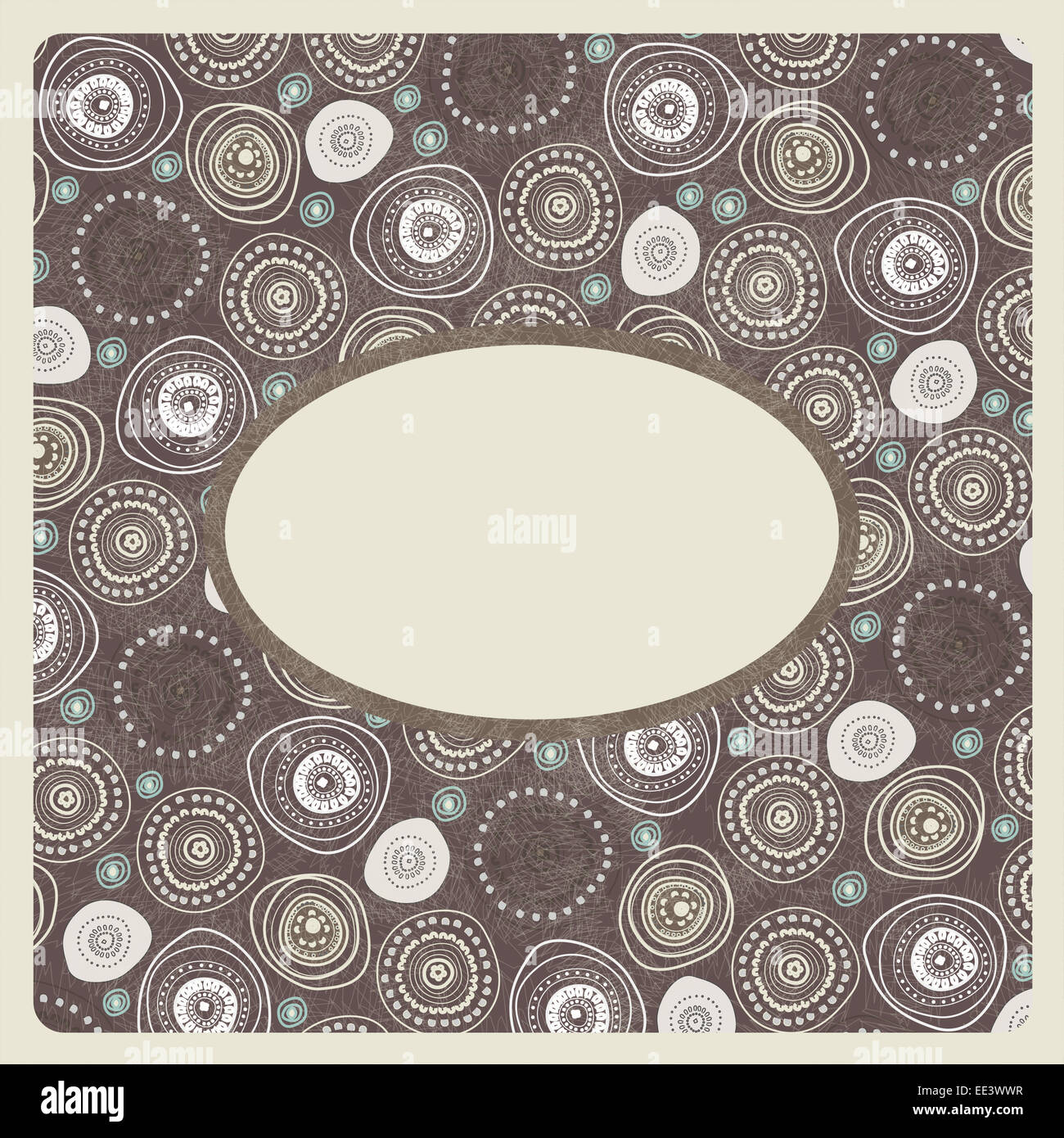 Place for text card frame with circles on brown, vector Stock Photo - Alamy