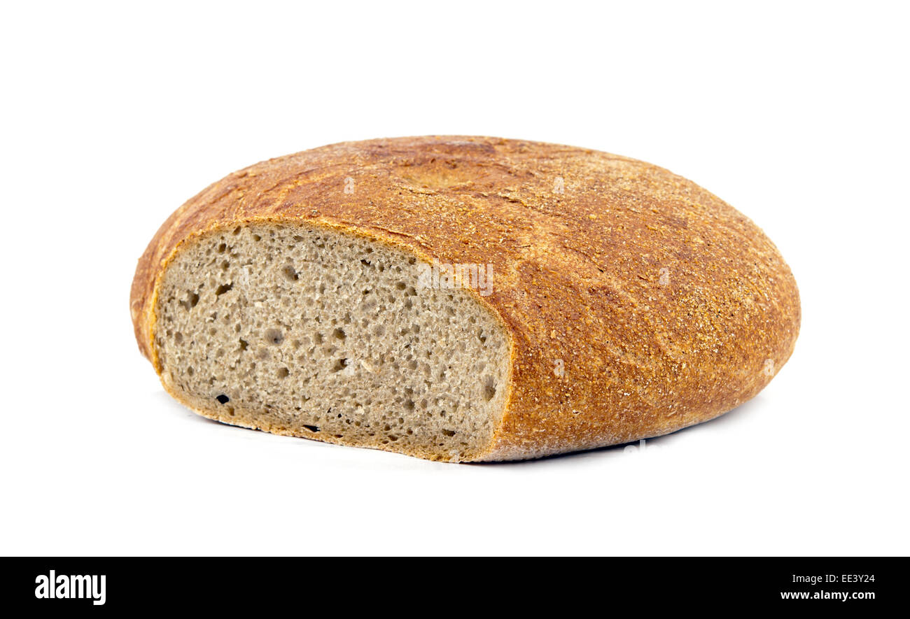traditional round rye bread isolated on white background Stock Photo ...