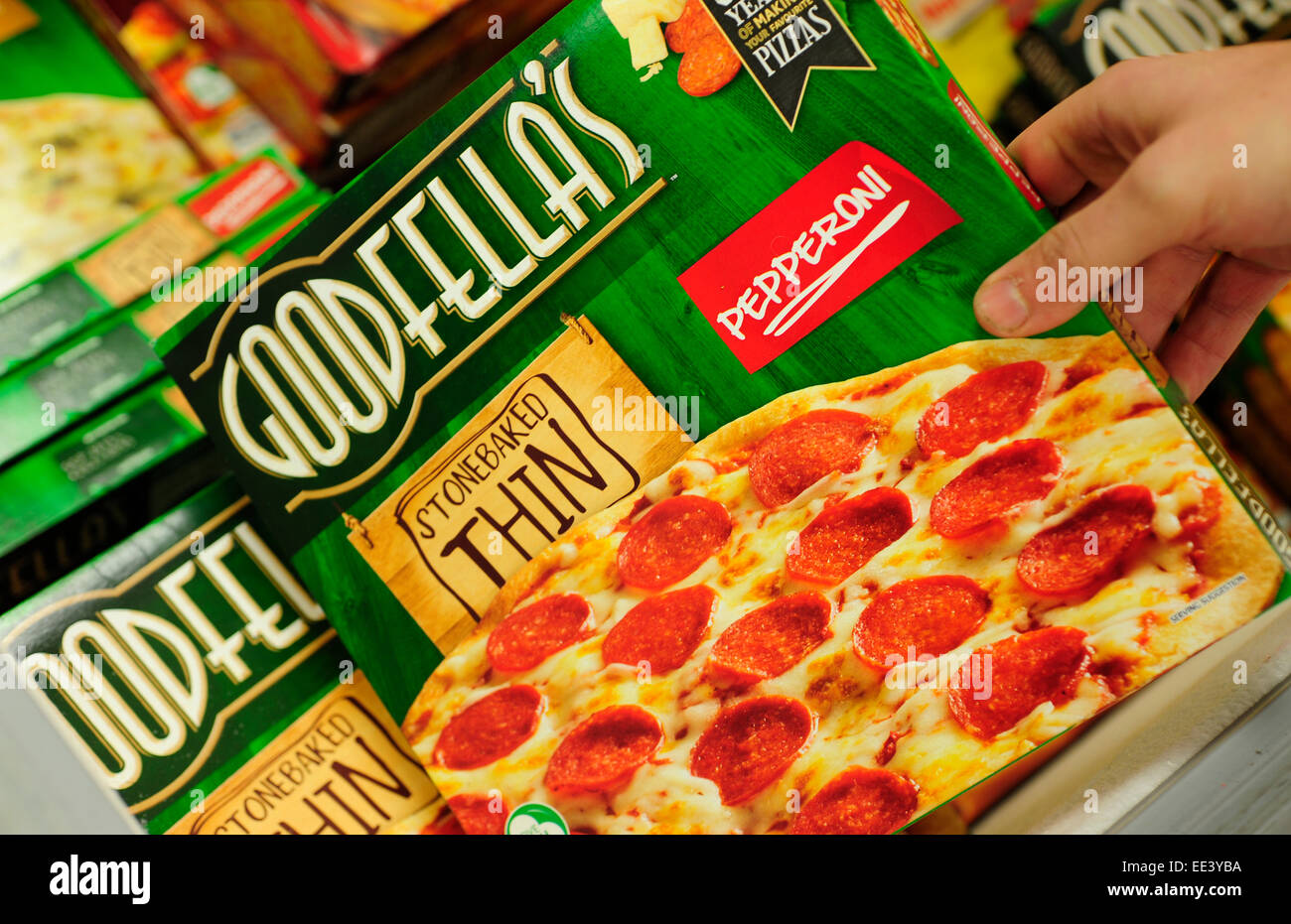 Close up of Goodfellas Pizzas Stock Photo - Alamy