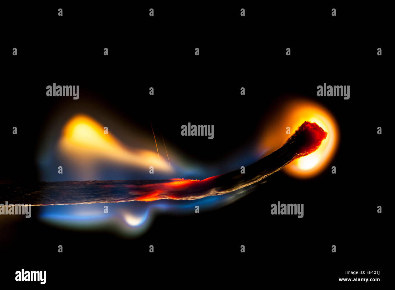 Match just ignited, flame at the match head Stock Photo - Alamy