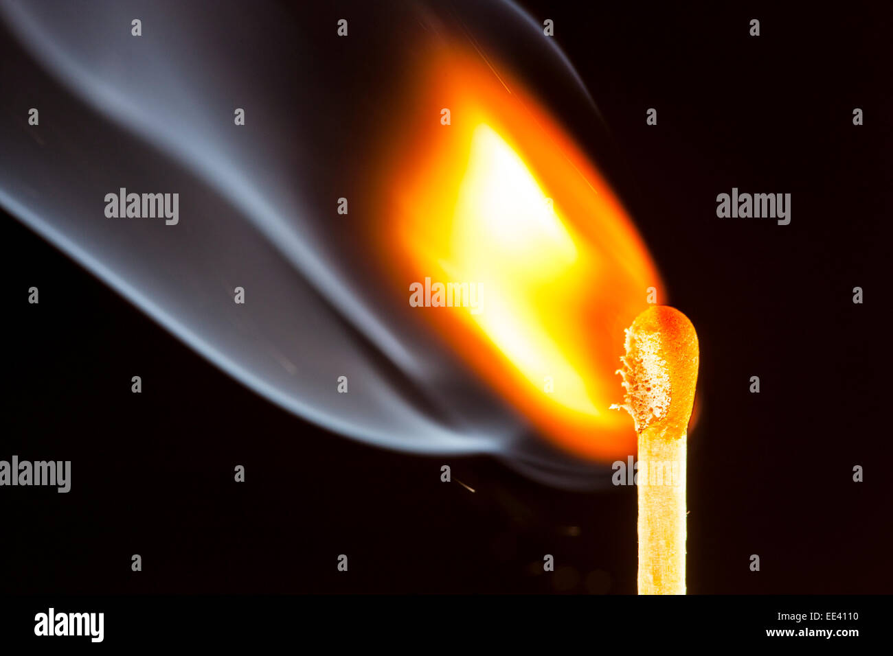 Match just ignited, flame at the match head Stock Photo - Alamy