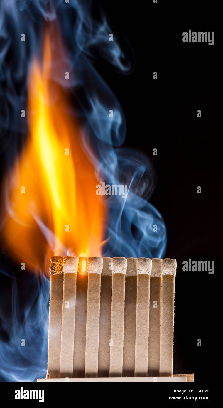 Match just ignited, flame at the match head Stock Photo - Alamy