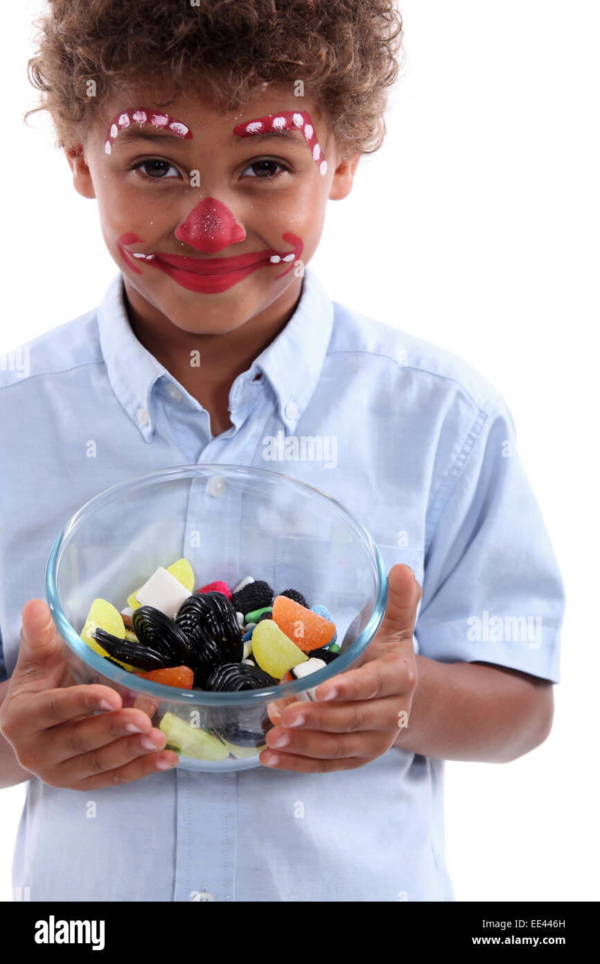 Little boy with candy Stock Photo - Alamy