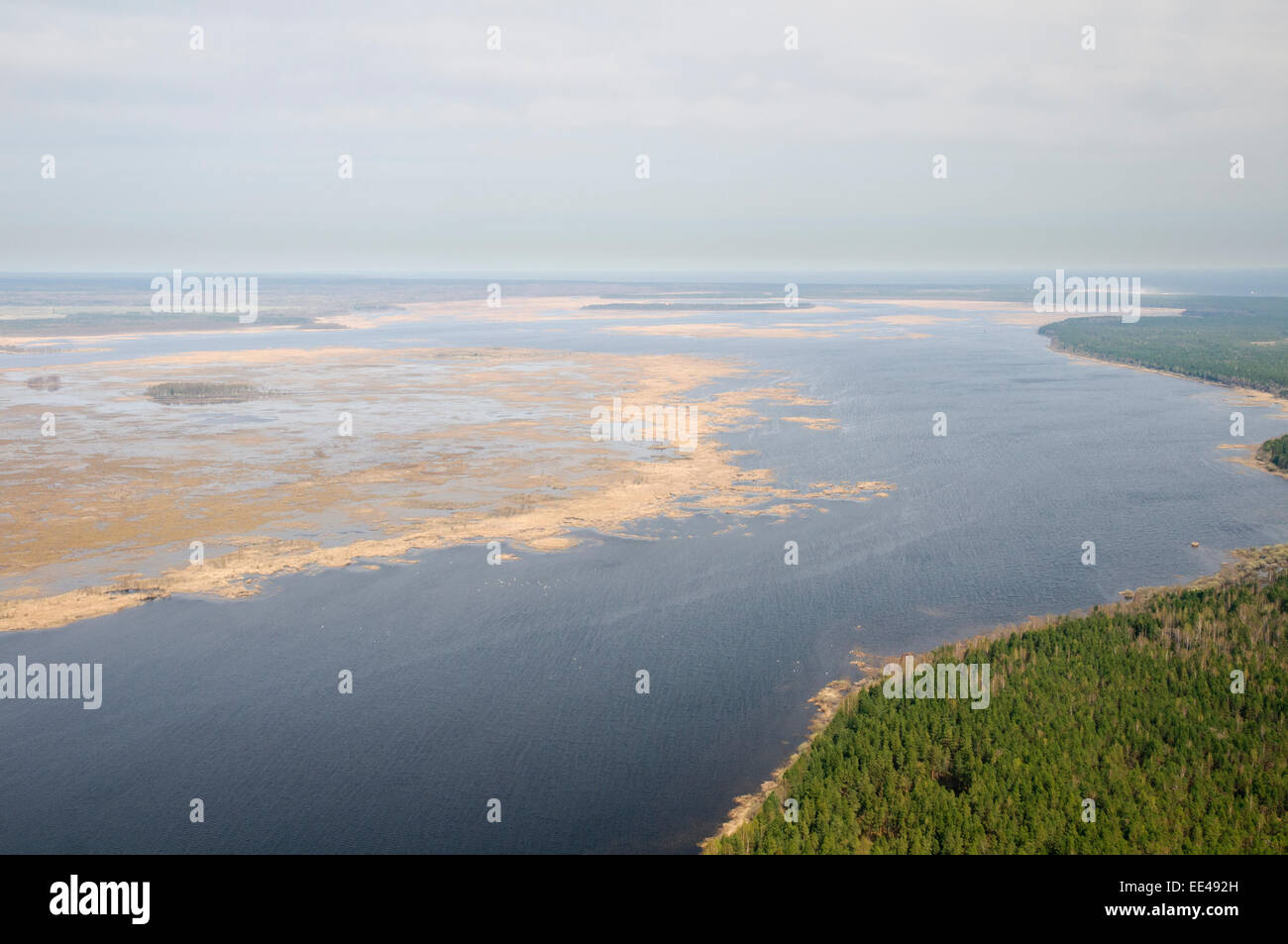 Aerial view of Lake Engure nature park Stock Photo - Alamy