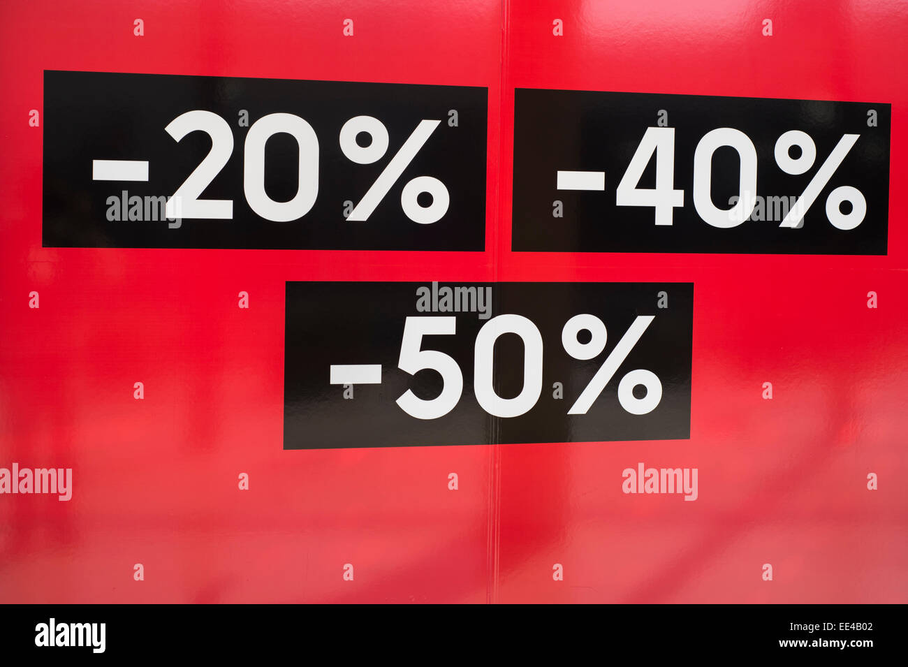 discount percentage amounts in shop window Stock Photo - Alamy