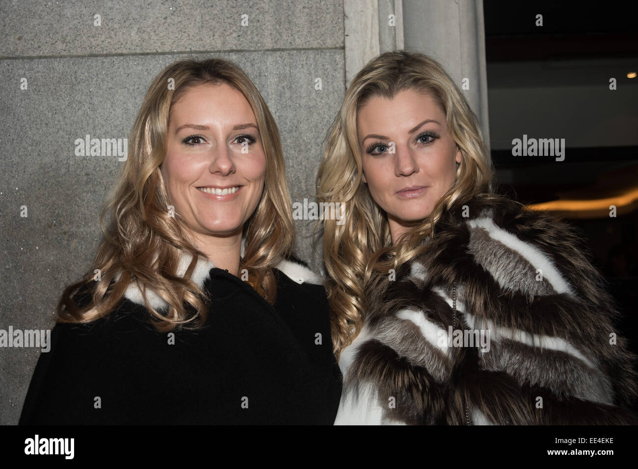London,UK, 13th January 2015 : Rebecca and Filippa from Fendi guests ...