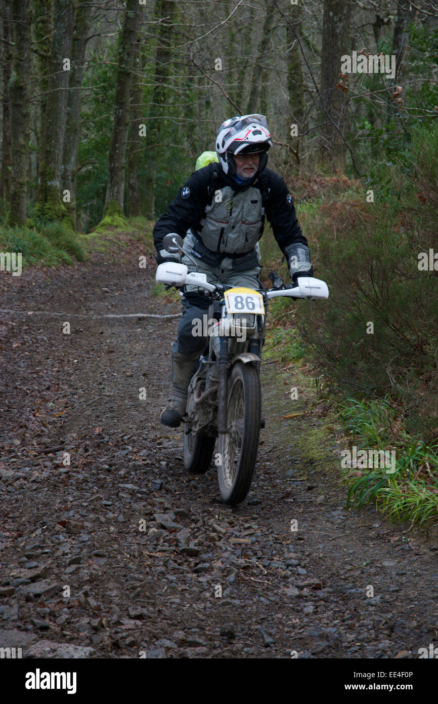 Motorcycle competitors on the Fingle Section of the 2015 Exeter Trial ...