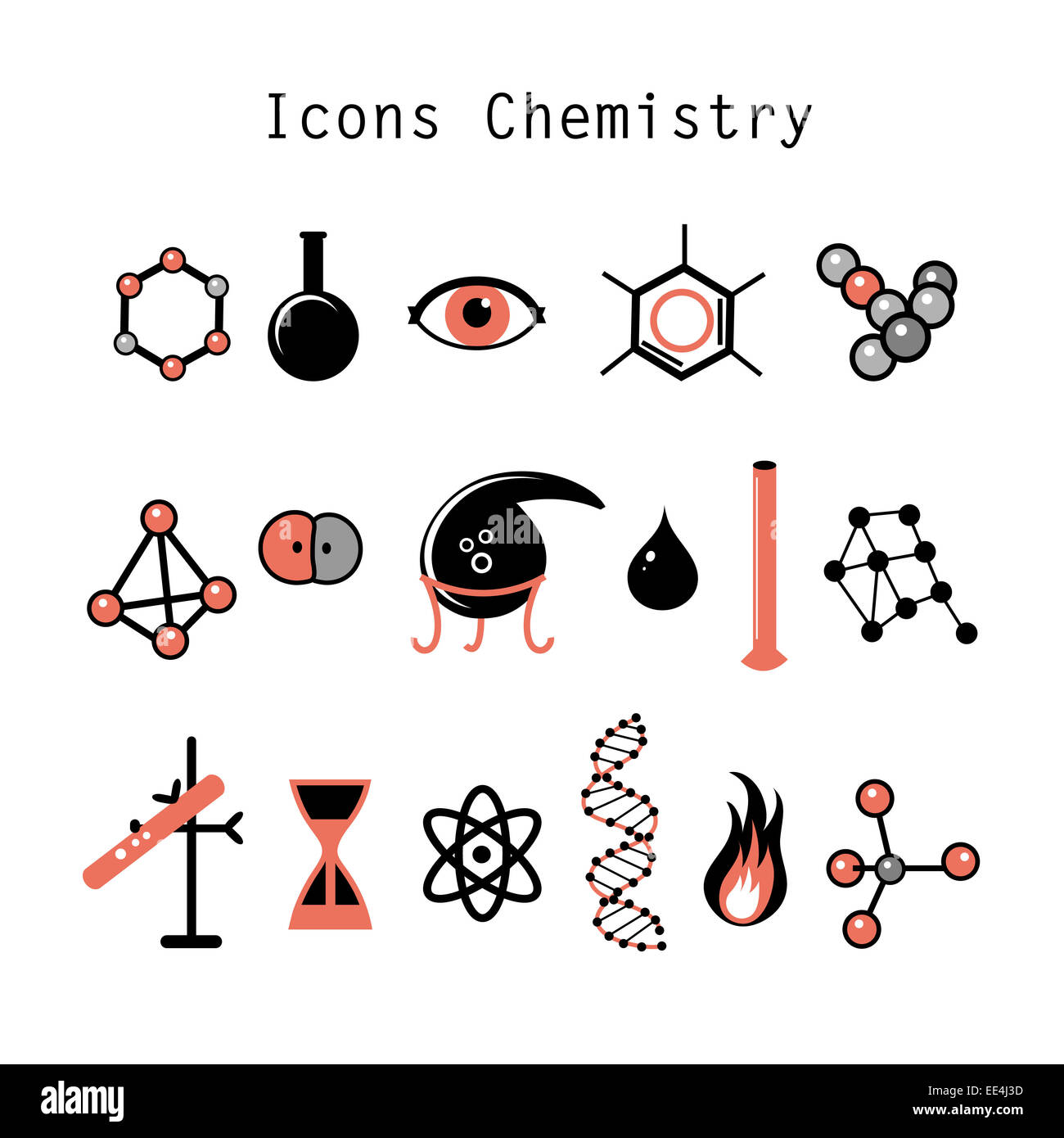 graphic set chemical objects on white background Stock Photo - Alamy