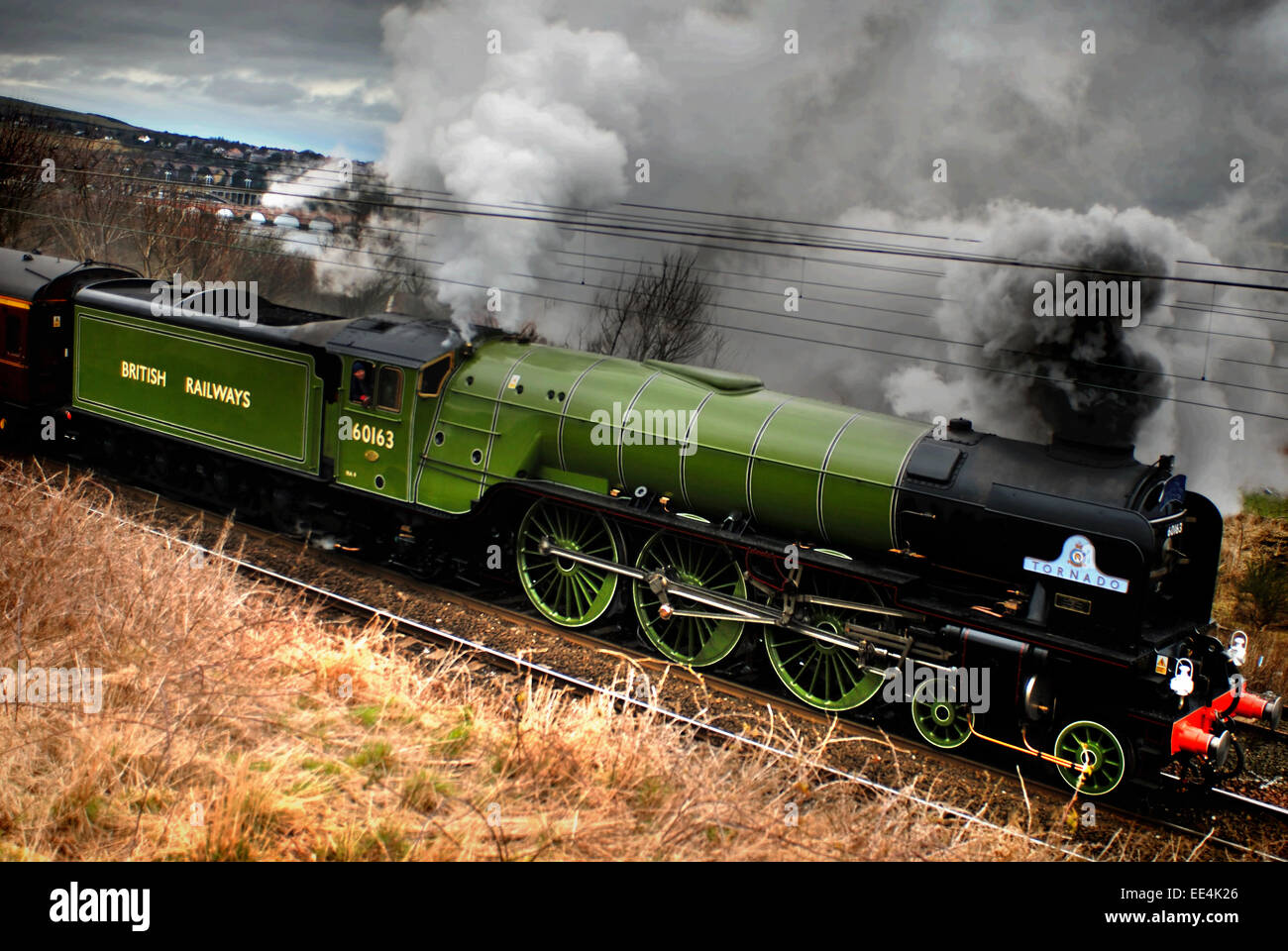 Tornado steam train at Berwick Stock Photo - Alamy