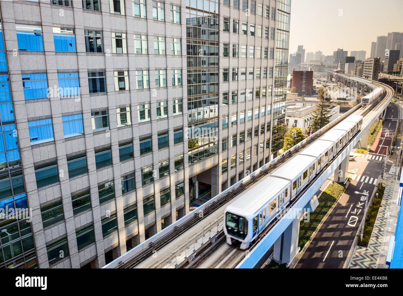 Yurikamome Monorail in Tokyo, Japan Stock Photo, Royalty Free Image ...