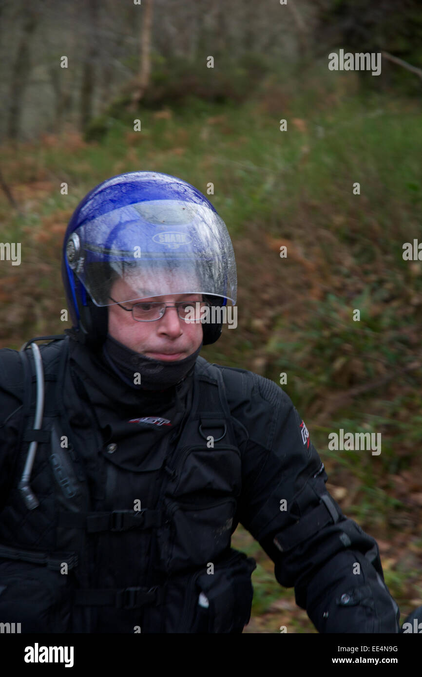 Motorcycle competitors on the Fingle Section of the 2015 Exeter Trial ...