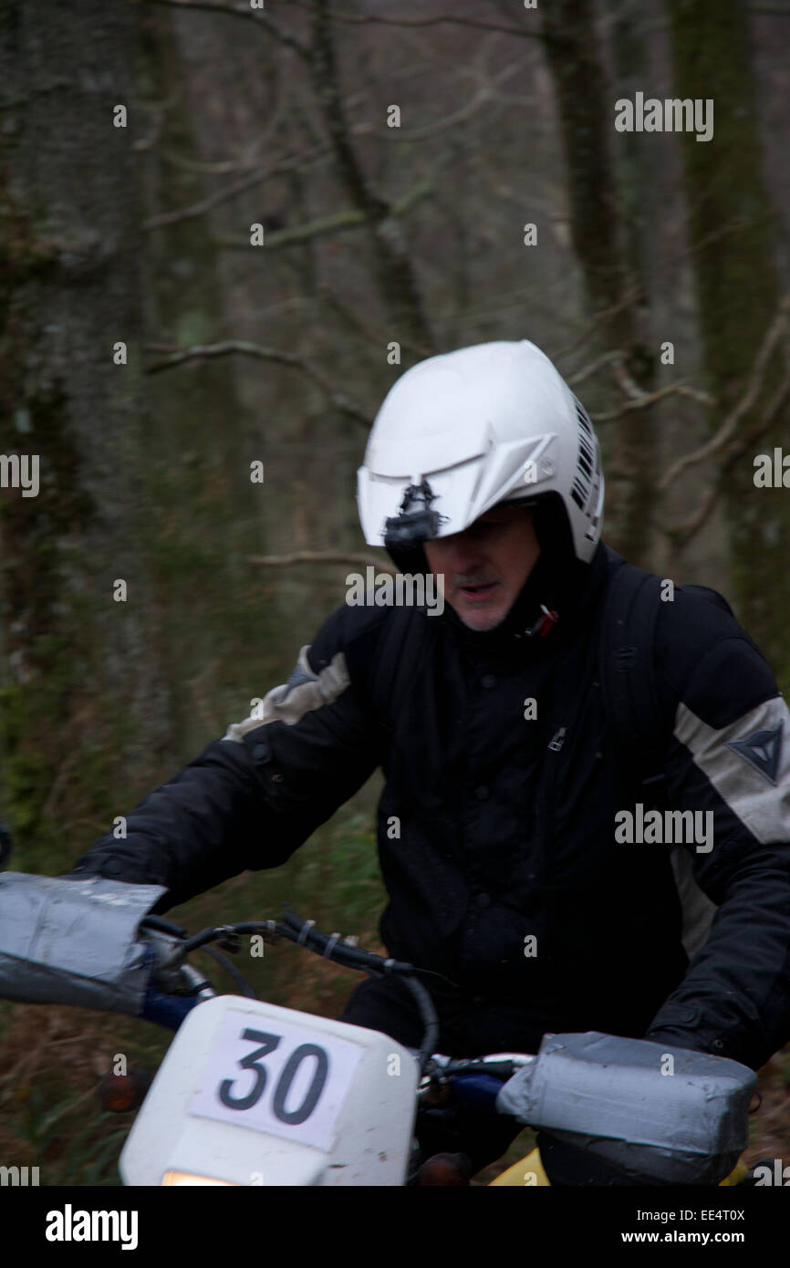Motorcycle competitors on the Fingle Section of the 2015 Exeter Trial ...