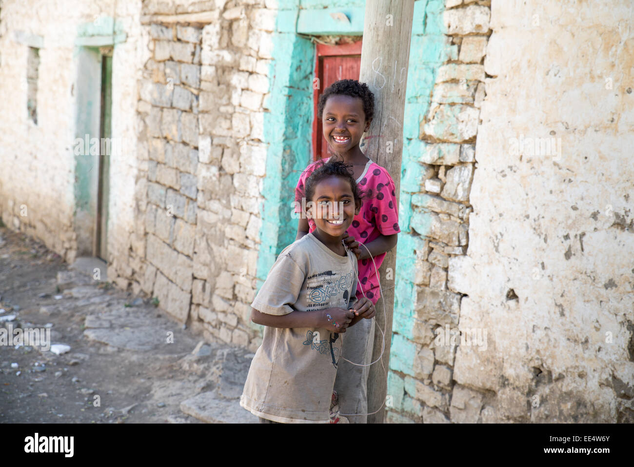Children in front of the house in Mekele, Ethiopia, Arfika Stock Photo ...