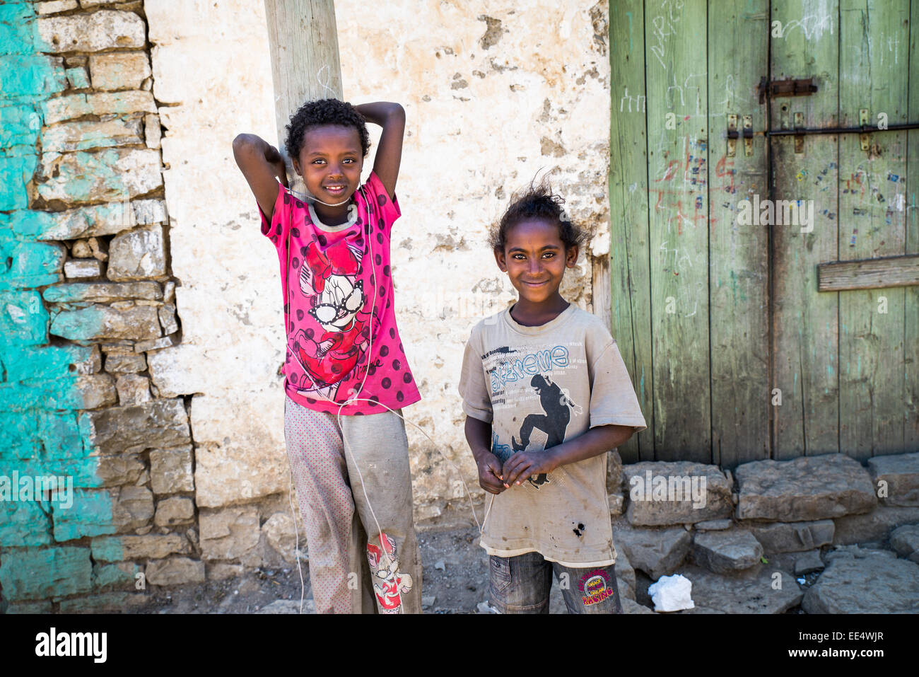 Children in front of the house in Mekele, Ethiopia, Arfika Stock Photo ...