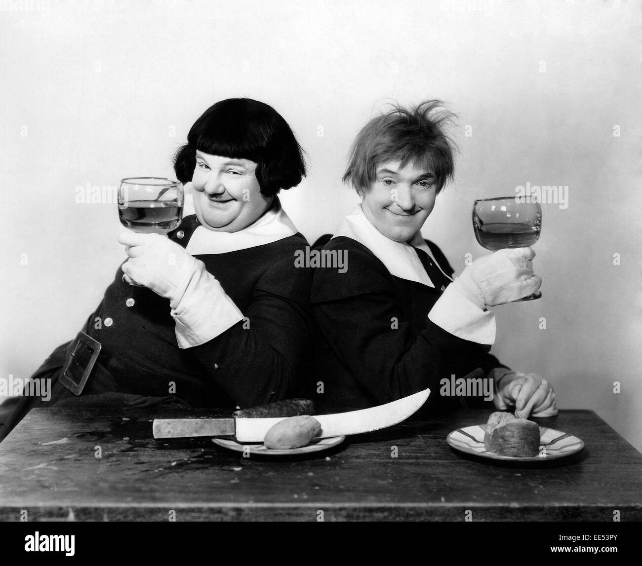 Oliver Hardy, Stan Laurel, on-set of the Film, "The Devil's Brother ...